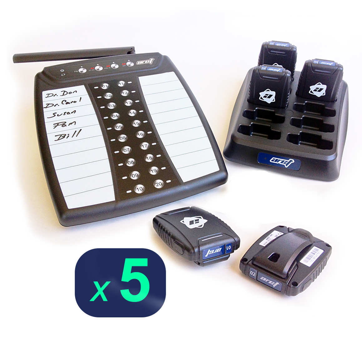 Staff Pager System Kit with 5 Pagers by ARCT – PagerBeep.com